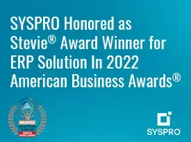 SYSPRO Honored as Stevie® Award Winner for ERP Solution In 2022 ...